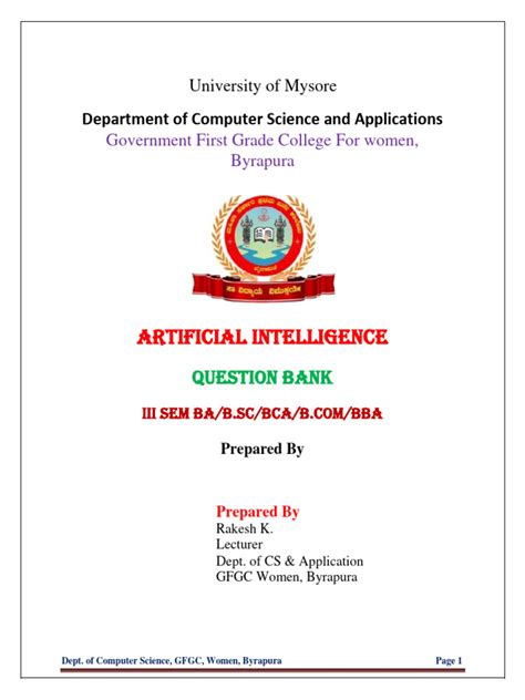 Artificial Intelligence Question Bank 2 Rakesh Pdf Artificial Intelligence