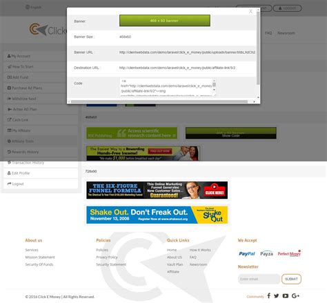 Click E Money Php Advertiser Script By Teckskytechnologies Codester