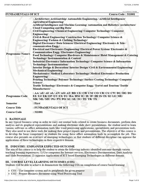 311001 Fundamentals Of Ict Pdf World Wide Web Internet And Web