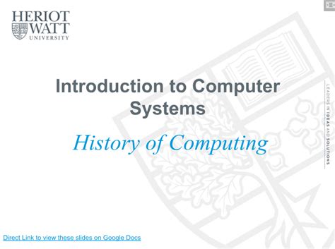 History Of Computing Slides MACS TEL Resources