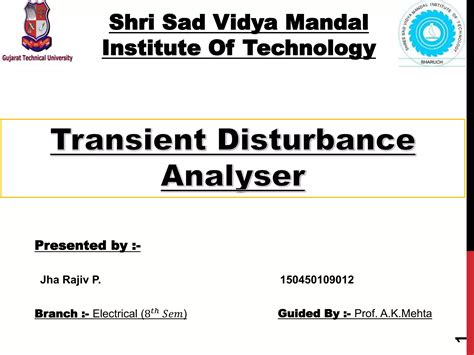 Transient Disturbance Analyzer Pptx