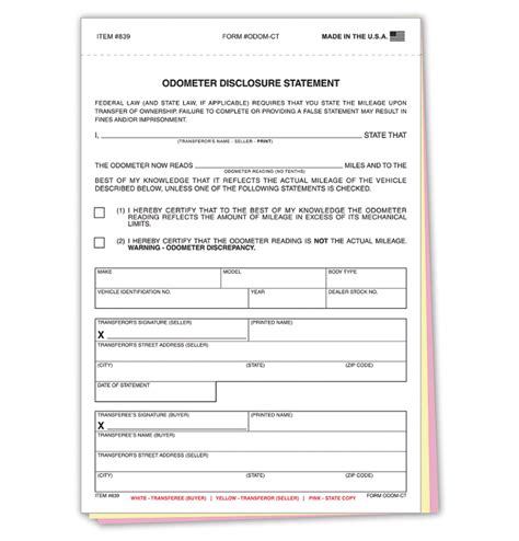 Odometer Disclosure Statement