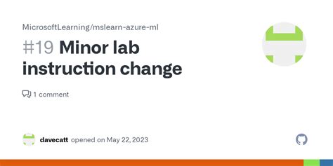Minor Lab Instruction Change Issue MicrosoftLearning Mslearn Azure Ml GitHub