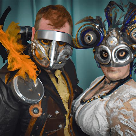 Beautiful Steampunk Mardi Gras Couple · Creative Fabrica