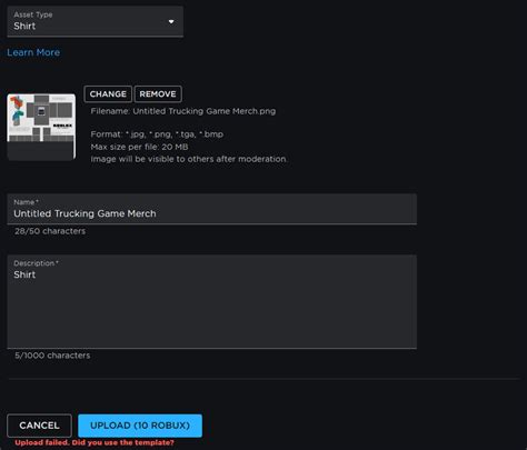 Upload Failed Did You Use The Template Platform Usage Support Developer Forum Roblox