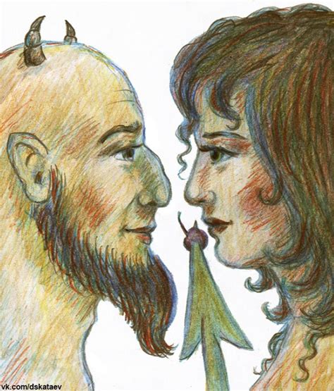 Иллюстрация Сатир и нимфа