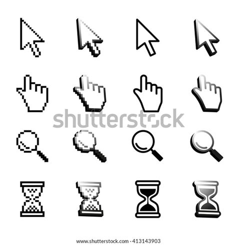 Vector Cursors Hourglass Pointer Icon Set Stock Vector Royalty Free Shutterstock