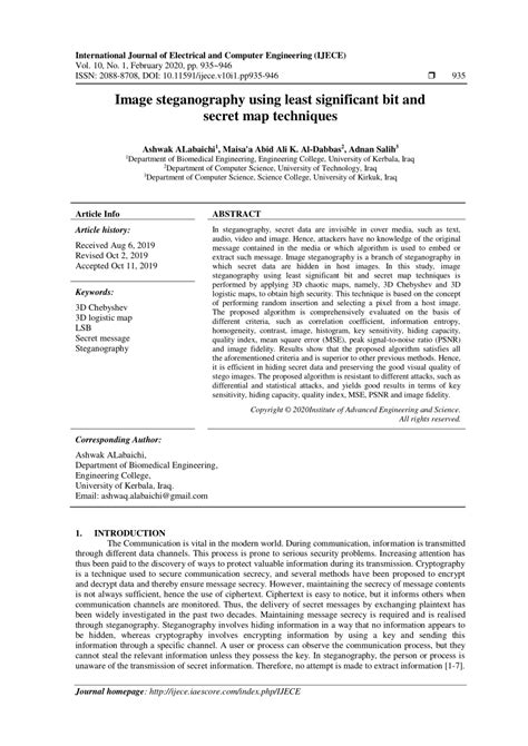 Pdf Image Steganography Using Least Significant Bit And Secret Map Techniques
