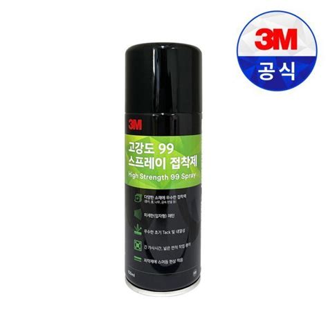 인팍쇼핑 3m 고강도 99 스프레이 접착제 155ml 뿌리는 본드 강력 접착 벽지 시트지 공구철물산업안전