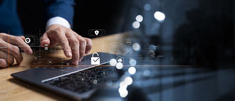 Cyber Security And Data Protection Businessman Using Laptop Internet Network Security System