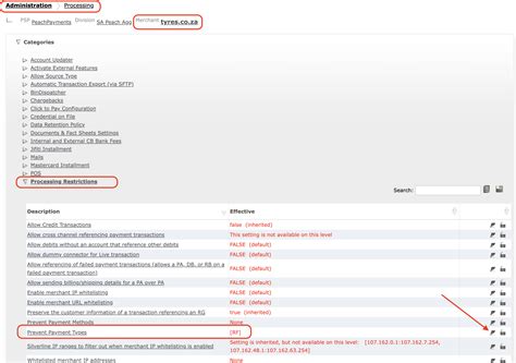 Disabling Payment Types On The Bip Peach Payments