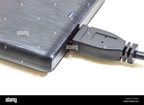 External Hard Drive With Usb Cable On White Stock Photo Alamy