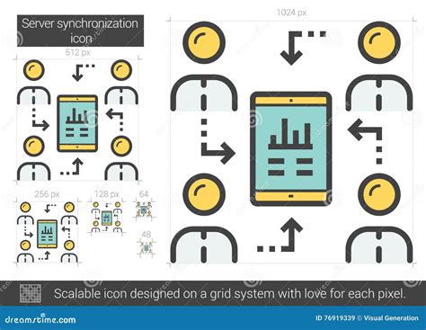 Server Synchronization Line Icon Stock Vector Illustration Of Scalable Outline 76919339