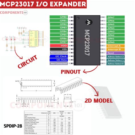 Mcp23017 16 Bit I2c I O Expander Learn Todays Component