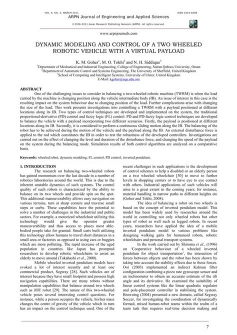 Pdf Dynamic Modelling And Control Of A Two Wheeled Robotic · Dynamic Modeling And Control