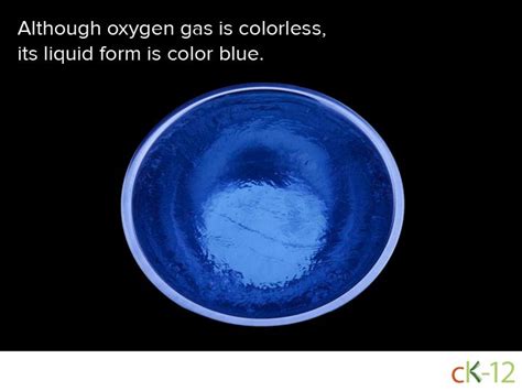 Although Oxygen Gas Is Colorless Its Liquid Form Is Color Blue FunFact Chemistry CK