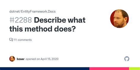 Describe What This Method Does · Issue 2288 · Dotnetentityframework