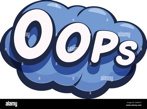 Oops comic speech bubble is floating, expressing surprise. Oops comic speech bubble expressing ...