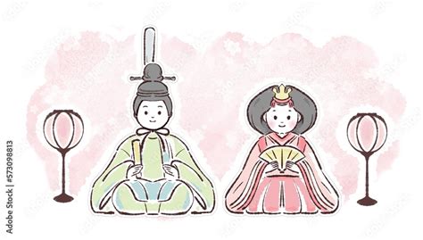 お雛様 雛祭り 雛人形 節句のイラスト Stock Illustration Adobe Stock