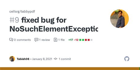 Fixed Bug For NoSuchElementException By Tabish Pull Request Cellsrg Tabbypdf GitHub