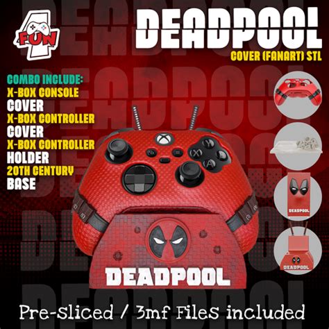 🎮 X Box Deadpool Controller Cover Controller Holder Console Cover