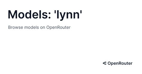 Models Lynn Openrouter