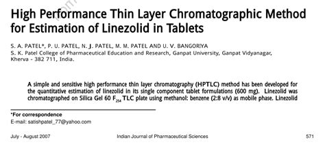 Pdf Rp Hplc And Hptlc Methods For The Estimation Of Nebivolol Hydrochloride In Tablet Dosage Form