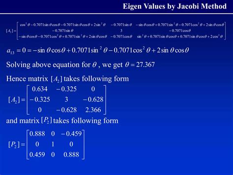 Eigen Values Jocobi Method Ppt