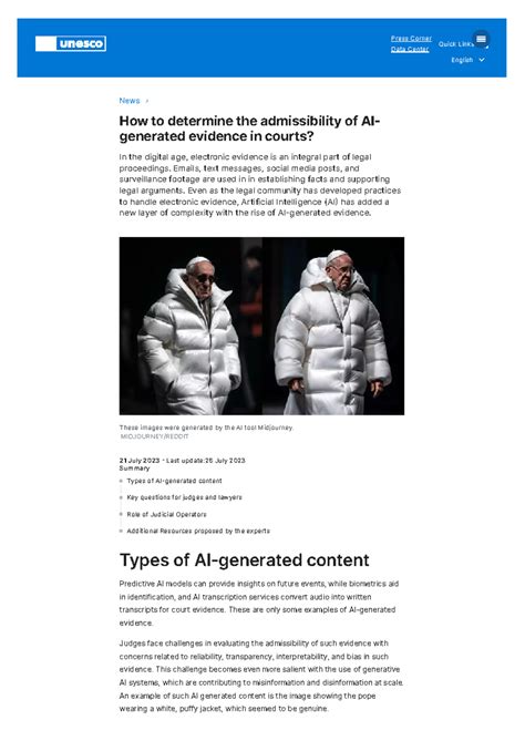 How To Determine The Admissibility Of Ai Generated Evidence In Courts Unesco How To Determine