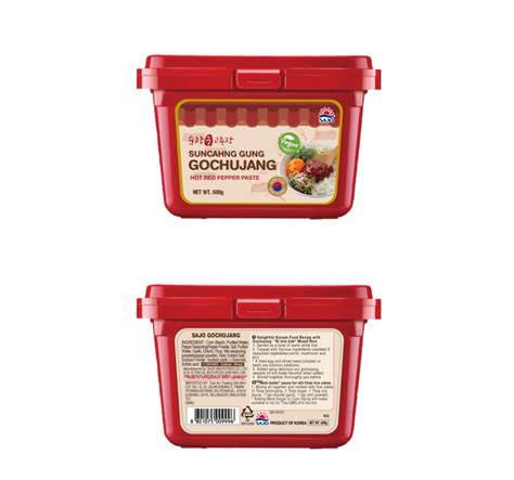 현대와 전통이 어우러진 수출용 고추장 라벨 디자인