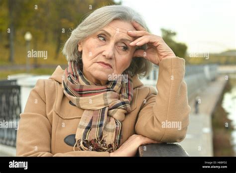 Senior Sad Woman Stock Photo Alamy