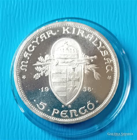 Szent István 5 Pengő 1938 évi Tükörveret Unc Numizmatika Pénz