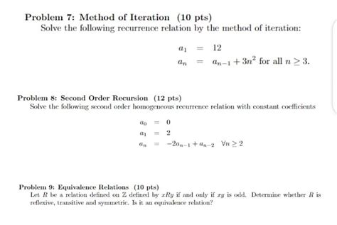 Solved Problem Method Of Iteration Pts Solve The Chegg