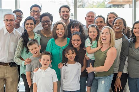 Multigenerational Family Standing Together Stock Photo - Download Image ...