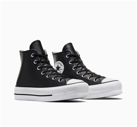 Clean Leather Platform Chuck Taylor All Star Womens High Top Shoe
