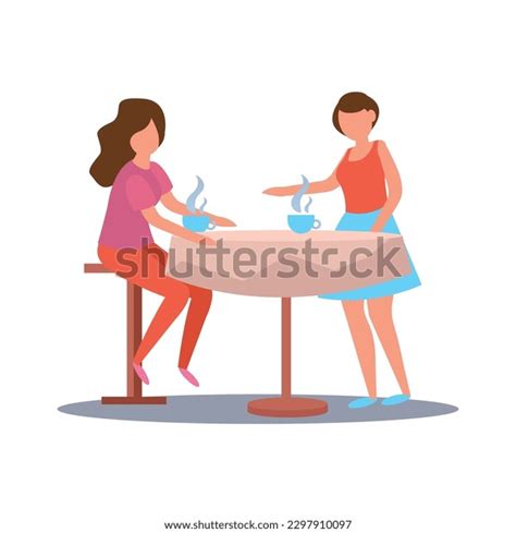 Girls Friendship Orthogonal Composition Isolated Scene Stock Vector Royalty Free 2297910097