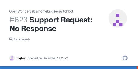 support request no response · issue 623 · openwonderlabs homebridge