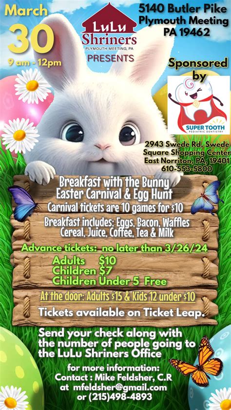 Mar 30 Breakfast With The Easter Bunny Easter Egg Hunt And Carnival