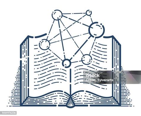 분자 벡터 선형 아이콘 교육 및 과학 문학 도서관 독서 라인 예술 기호 또는 로고 화학 또는 물리학 오픈 책 연구에 대한 스톡