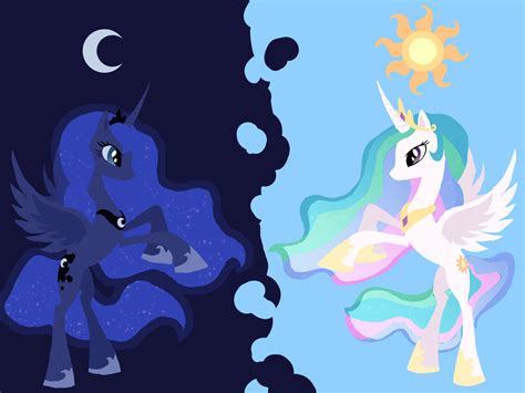 Mlp Luna And Celestia By Wolfenm On Deviantart