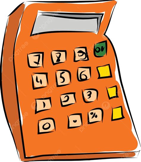 orange calculator vector illustration symbol image keyboard vector