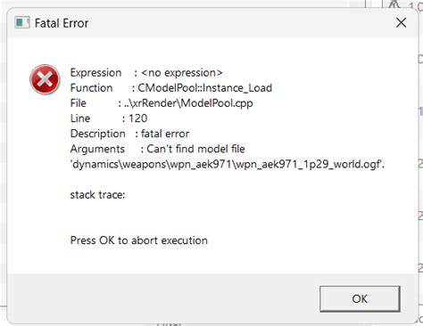 stalker gamma line 120 fatal error r stalker
