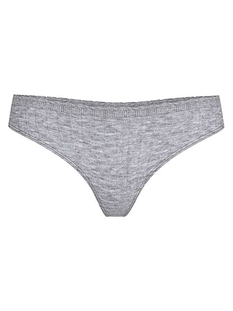 Medium Heather Grey Thong Cotton Rib Knickers Victorias Secret Uk