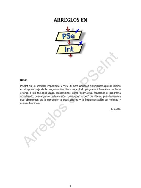 Pseint Arreglos Pdf Estructura De Datos De Matriz Matriz Matemáticas