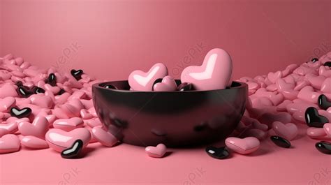 창의적인 제품 디스플레이 매혹적인 프레젠테이션을 위한 멋진 핑크 하트 3d 렌더링 기하학적 배경 지휘대 배경 굉장히 멋진