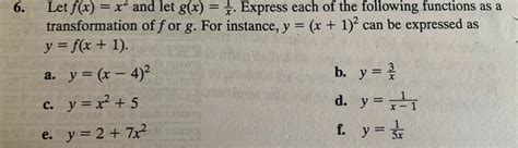 Solved 6 Let F X X And Let G X Express Each Of The Chegg Com