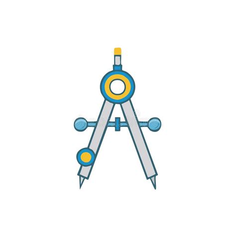 Drawing Compass Tool Icon For Geometry Mathematics And Drafting Vector