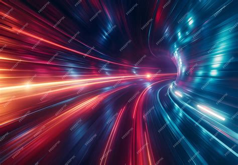 Premium Photo Dynamic Abstract Light Trails On Dark Background