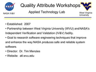 Quality Attributes Workshop PPT