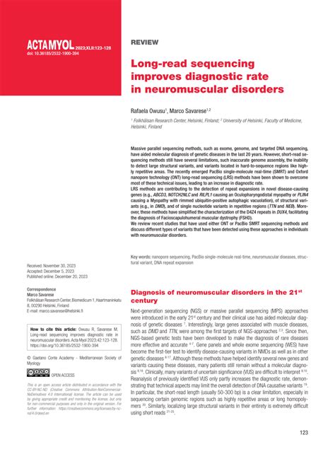 Pdf Long Read Sequencing Improves Diagnostic Rate In Neuromuscular Disorders